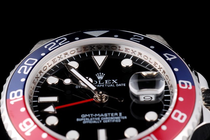 réplicas de Rolex GMT Master II-azul rojo negro de cerámica Dial bisel ...